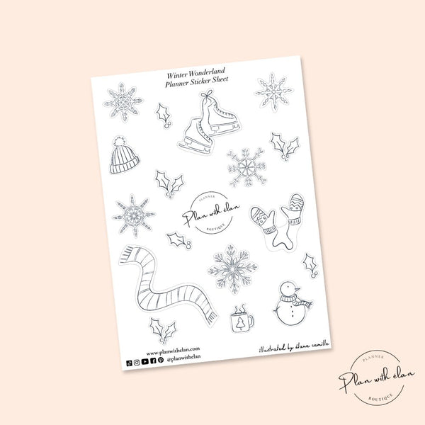 Winter Wonderland Kiss-Cut Planner Sticker Sheet with 21 Stickers ...